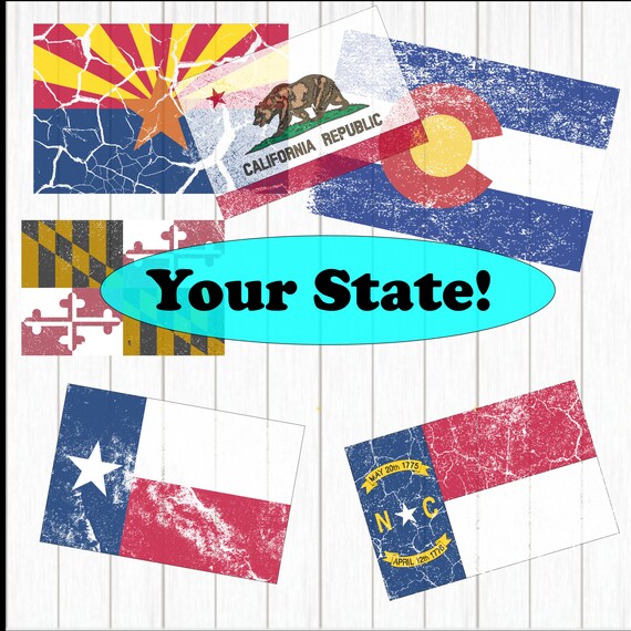 Custom distressed/vintage state flag svg Cut File Symbol | Etsy
