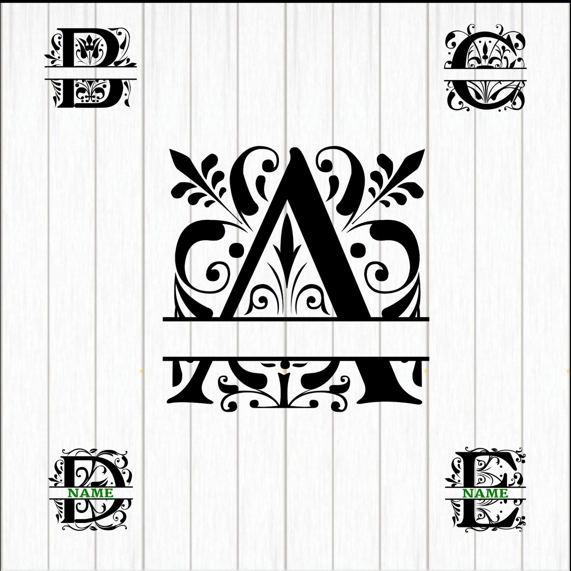 SALE Split Monogram Svg Cut File Symbol Svg Eps Dxf Png Silhouette ...
