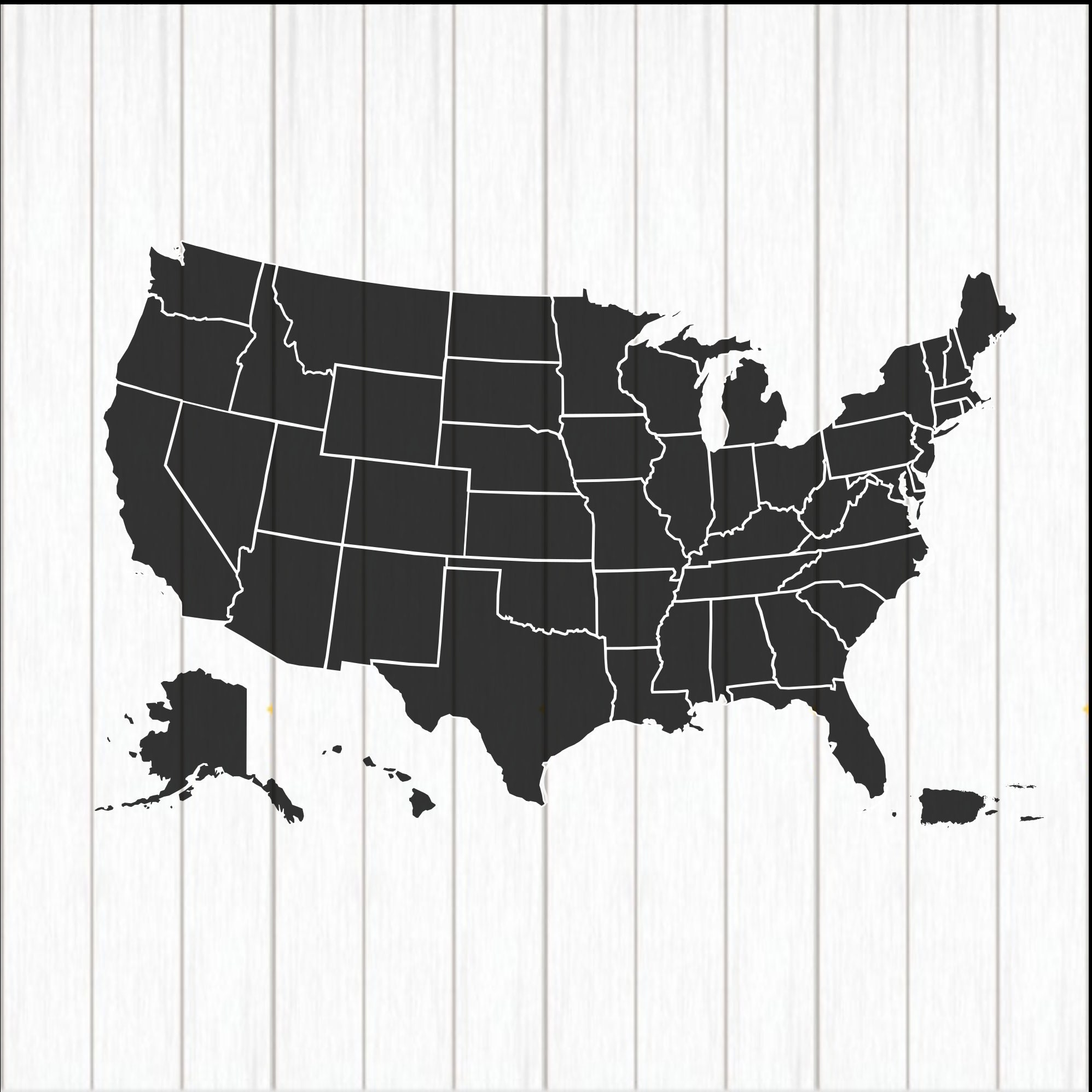 US 50 States Svg Cut File Symbol Svg Eps Dxf Png Silhouette Cricut Cut ...