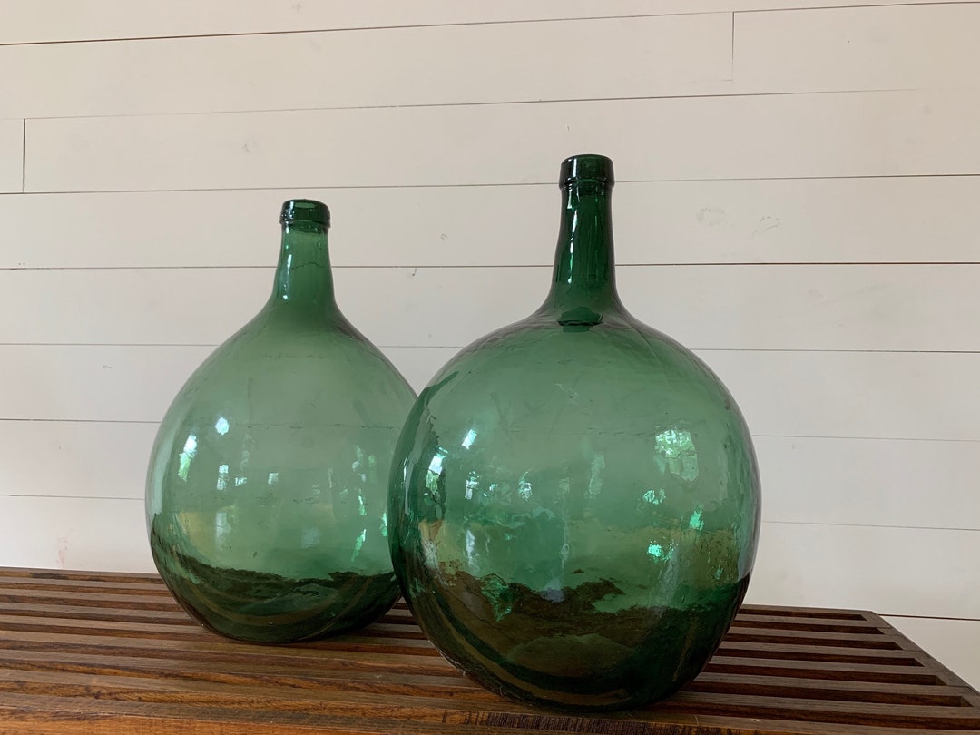 Large Decorative Glass Bottles Etsy