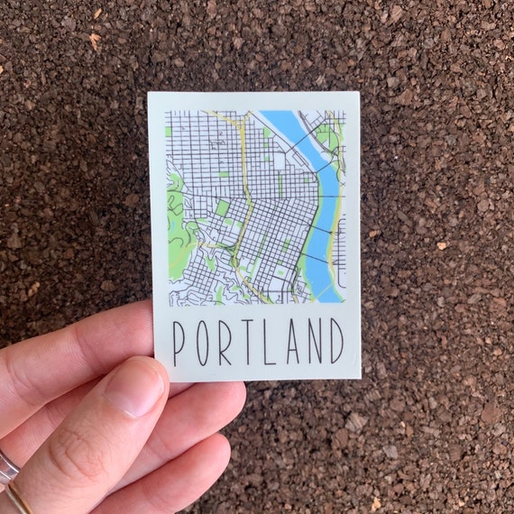 Map of Portland Vinyl Sticker - Etsy