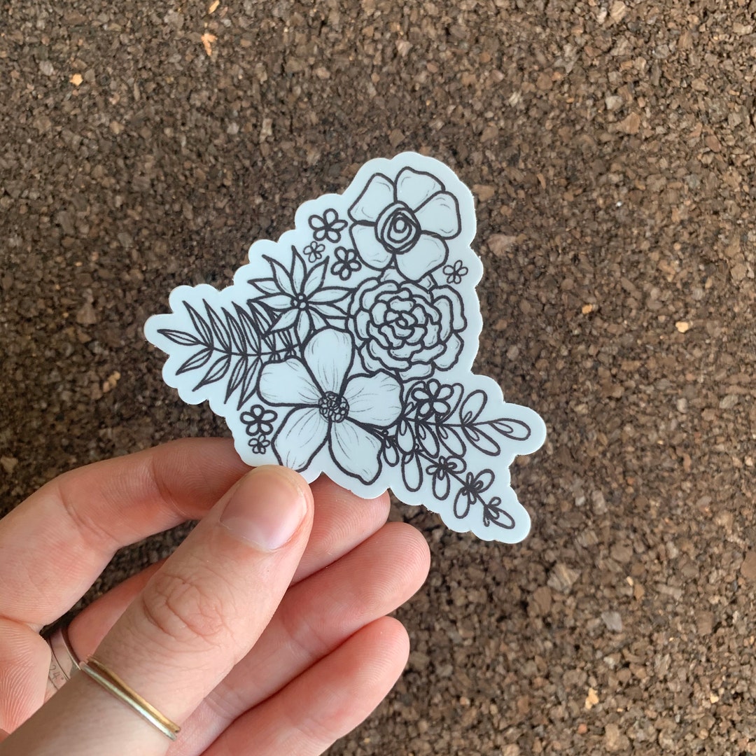Die Cut Triangle Floral Vinyl Sticker - Etsy
