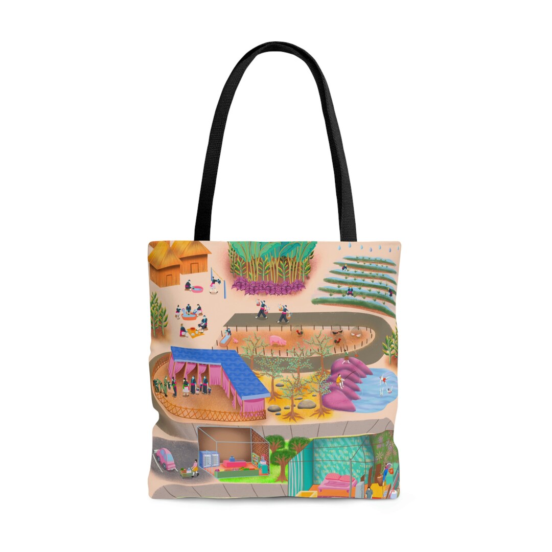 Hmong Village Tote Bag 18x18 - Etsy