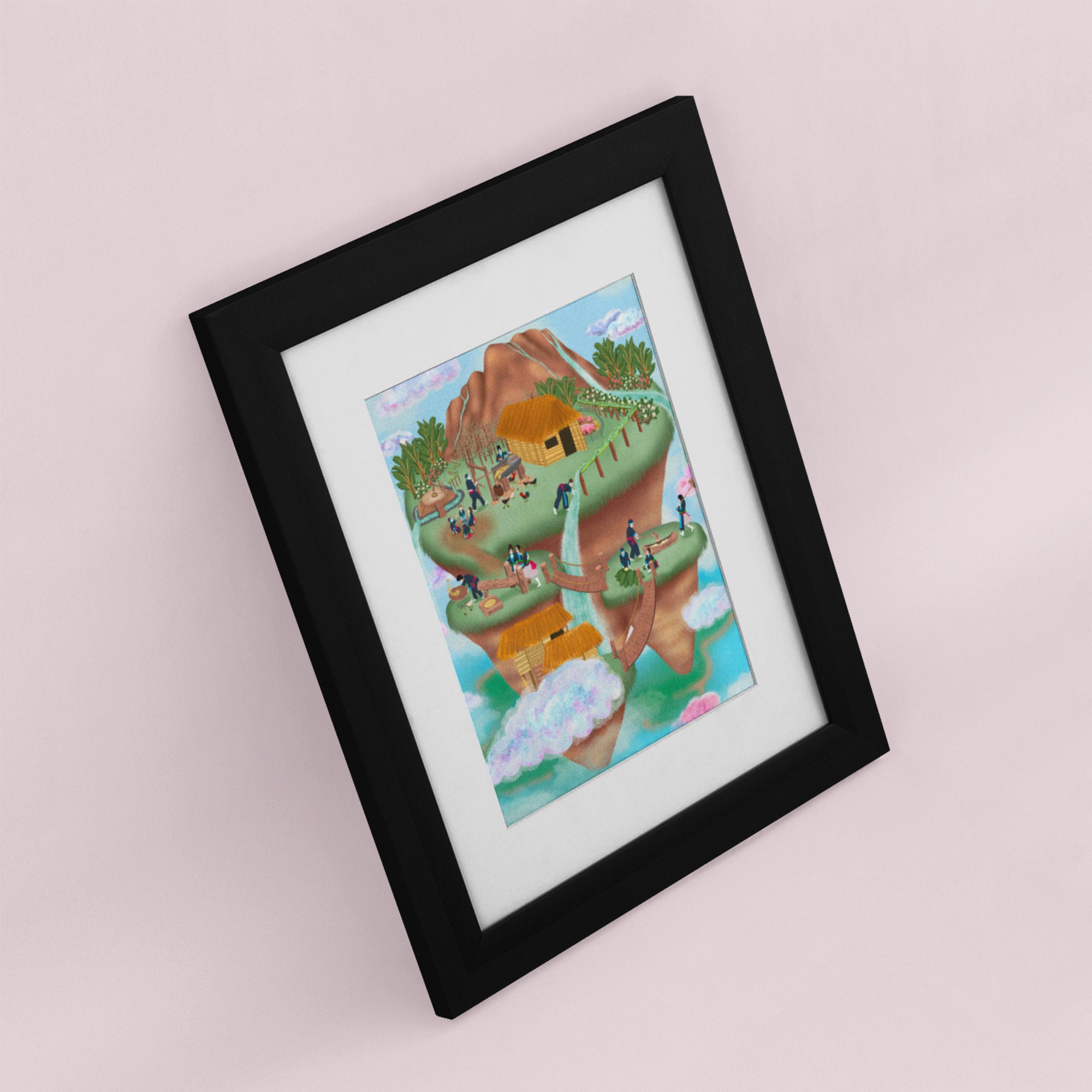 Hmong Art, Hmong Village, Digital Art, Wall Art, Nursery Decor ...