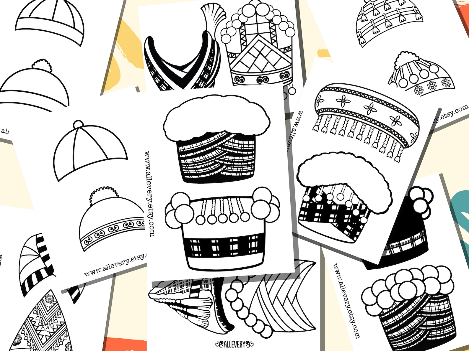 Hmong Hats for Crafting Coloring Pages PDF Print Files - Etsy