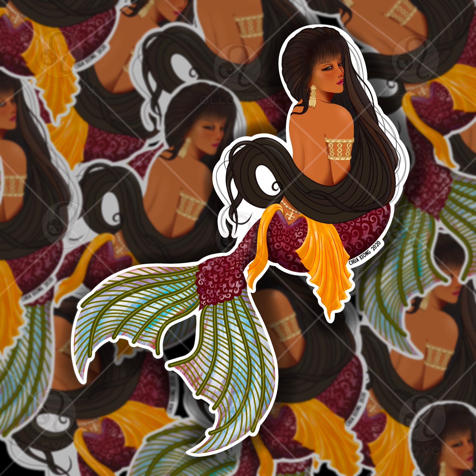 Mermaid Waterproof Gloss Vinyl Sticker Ocean Sea Mermaid | Etsy