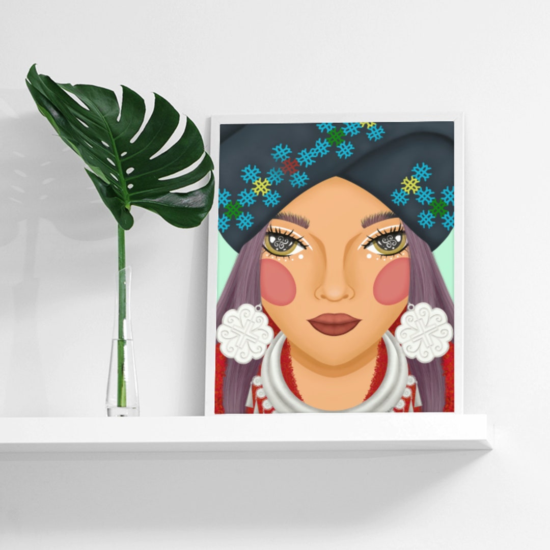 All American Iu Mien Girl Art Print - Lucky | Wall Art Decor, Nursery ...