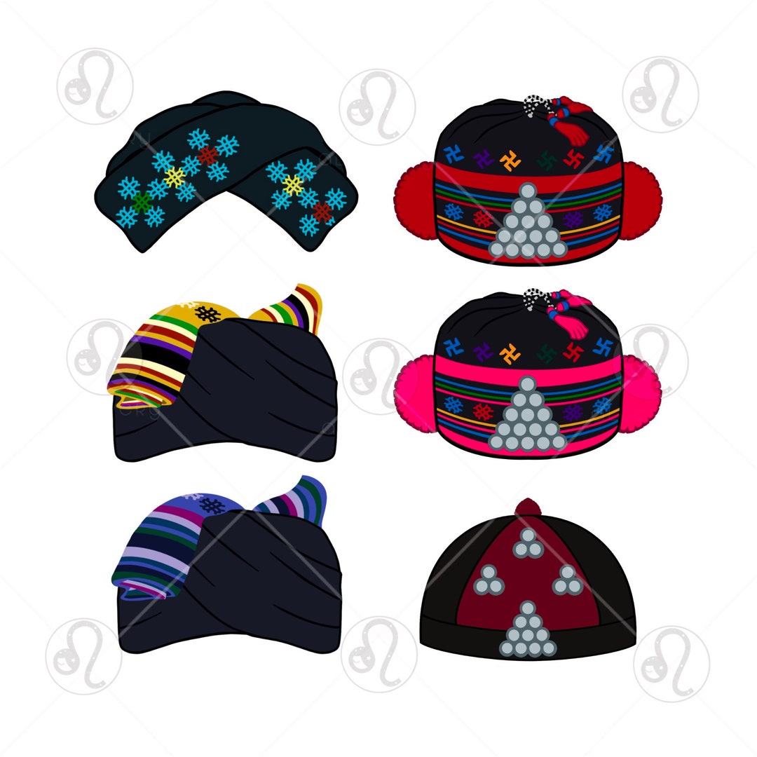 Iu Mien Hats, 6 Pack, Digital Download, PNG, SVG, JPG, Mien Digital ...