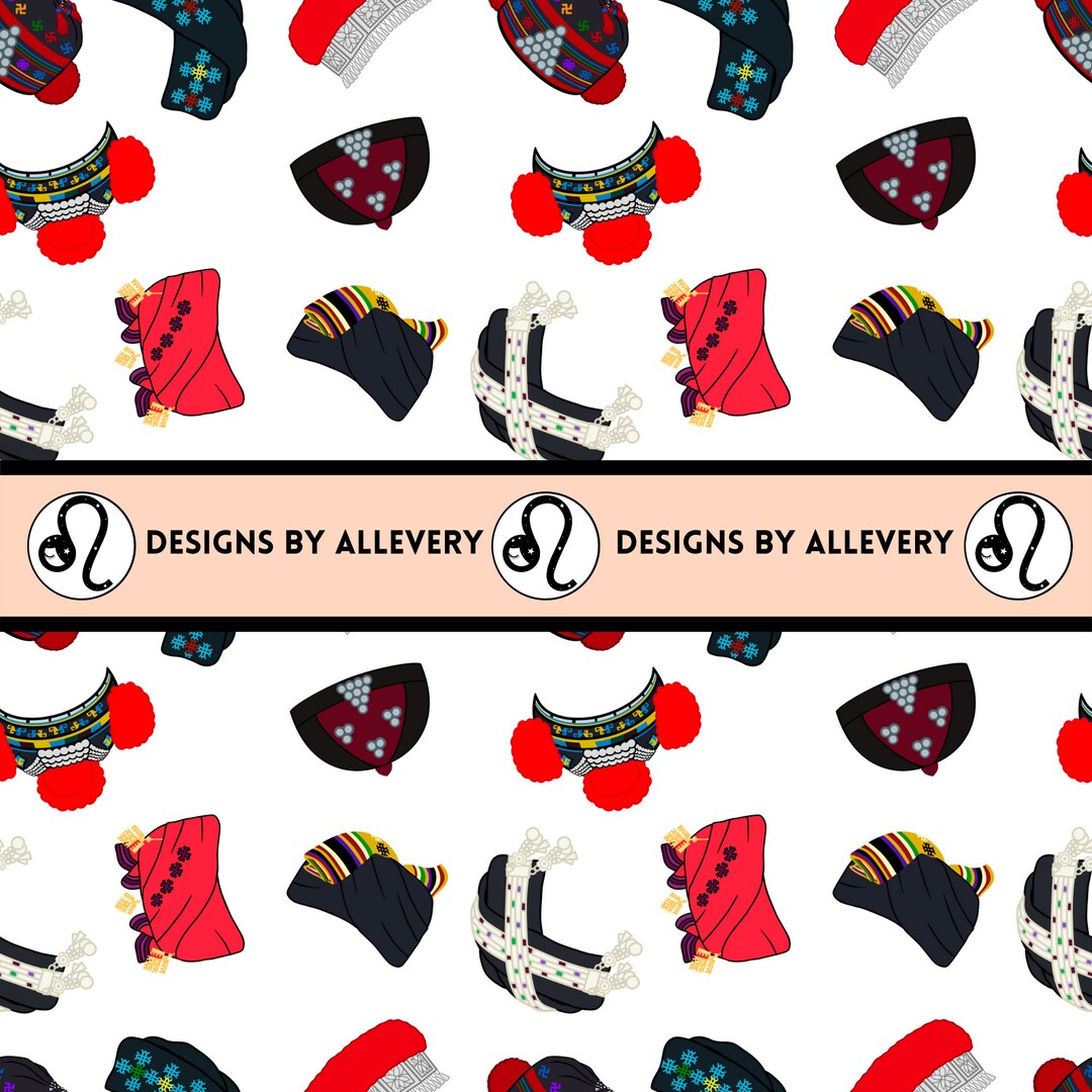 Iu Mien Seamless File | Iu Mien Hats Fashion | Repeat Pattern | Fabric ...