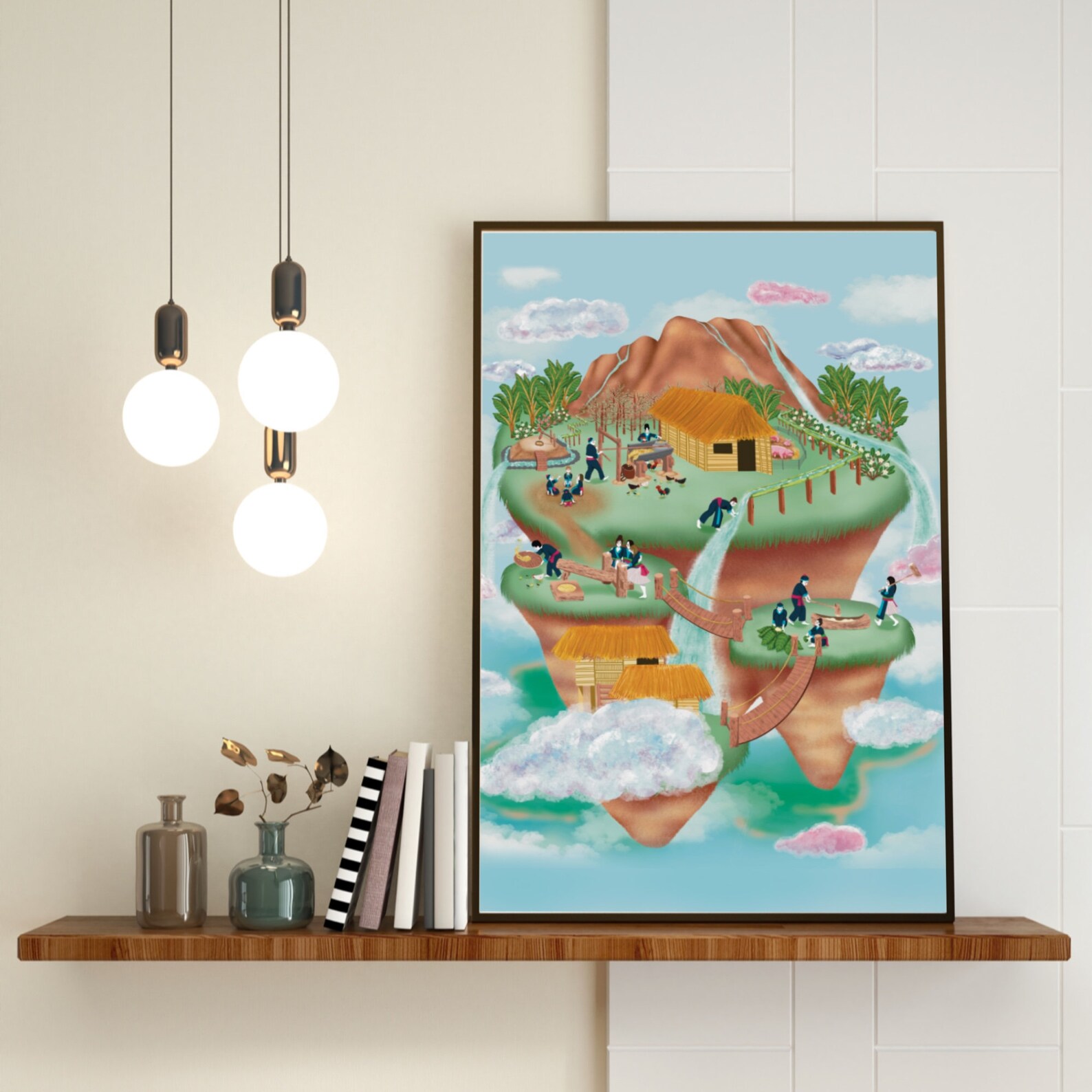 Hmong Art, Hmong Village, Digital Art, Wall Art, Nursery Decor ...