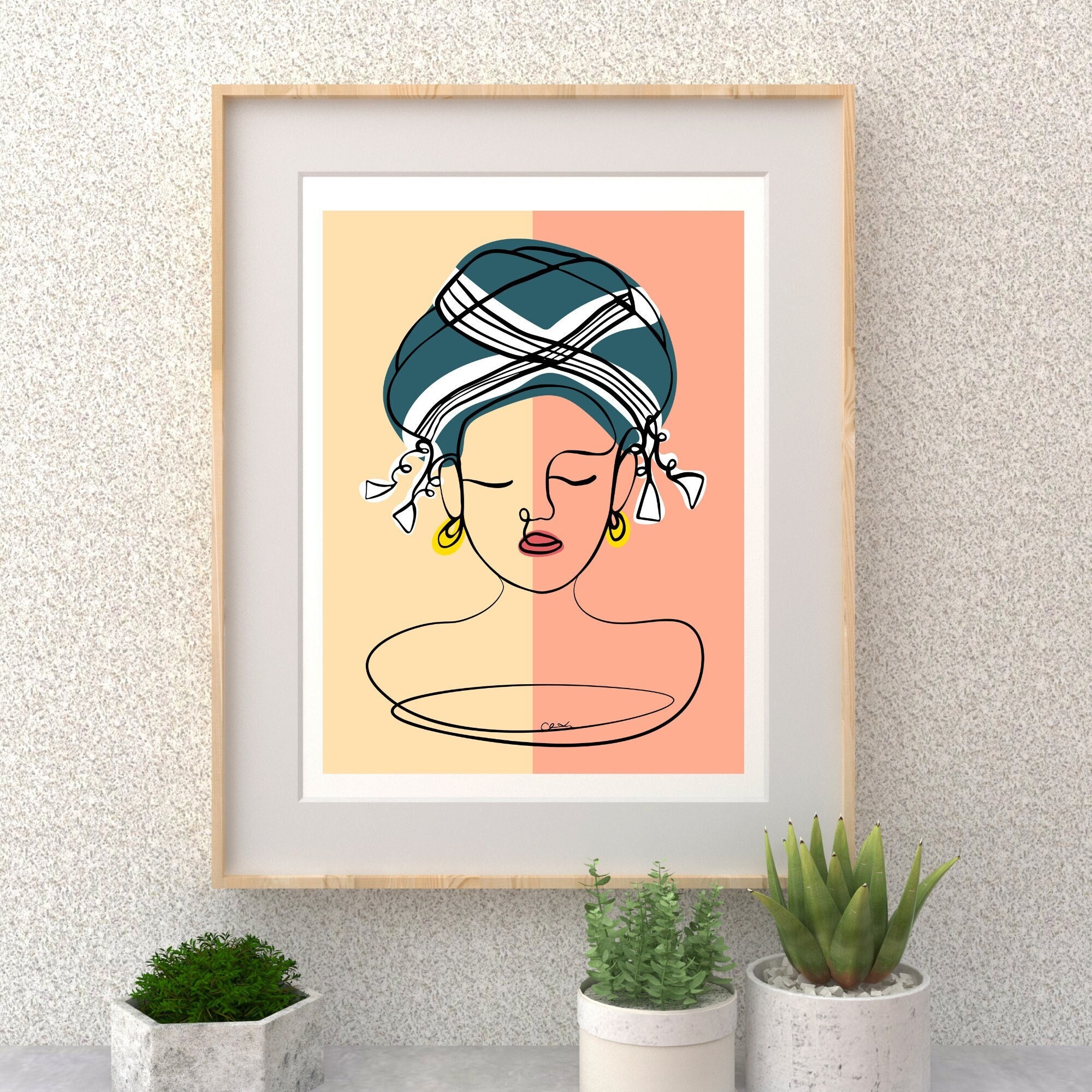 Iu Mien Wall Art, Minimalistic Art, Line Art, Abstract Wall Art, Iu ...