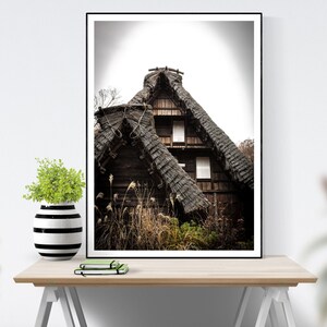 Traditional Japanese Hut| Japanese Wall Decor| Japanese Digital ...