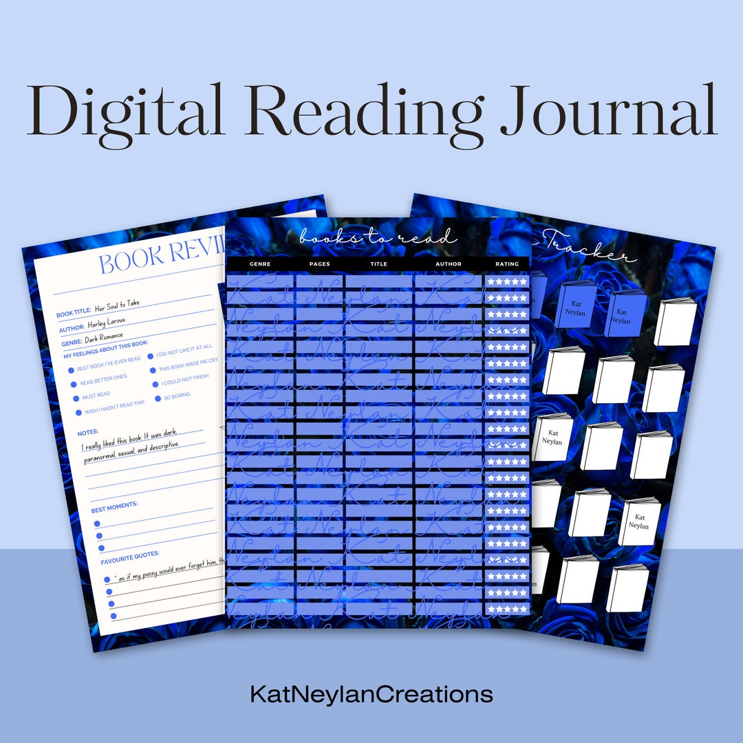 Digital Reading Journal, Book Tracker, Reading Log - Etsy