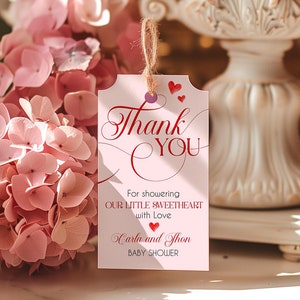Editable Valentine Baby Shower Favor Tag A Little Sweetheart on the Way ...