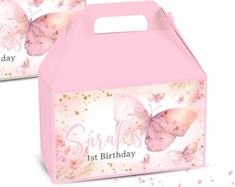 Butterfly Box Label, Gable Box, Labels for Baby Shower printable ...