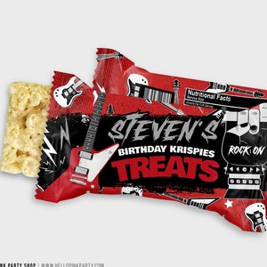 Editable Rock Star Birthday Party Custom Candy Bar, Born to Rock Party ...