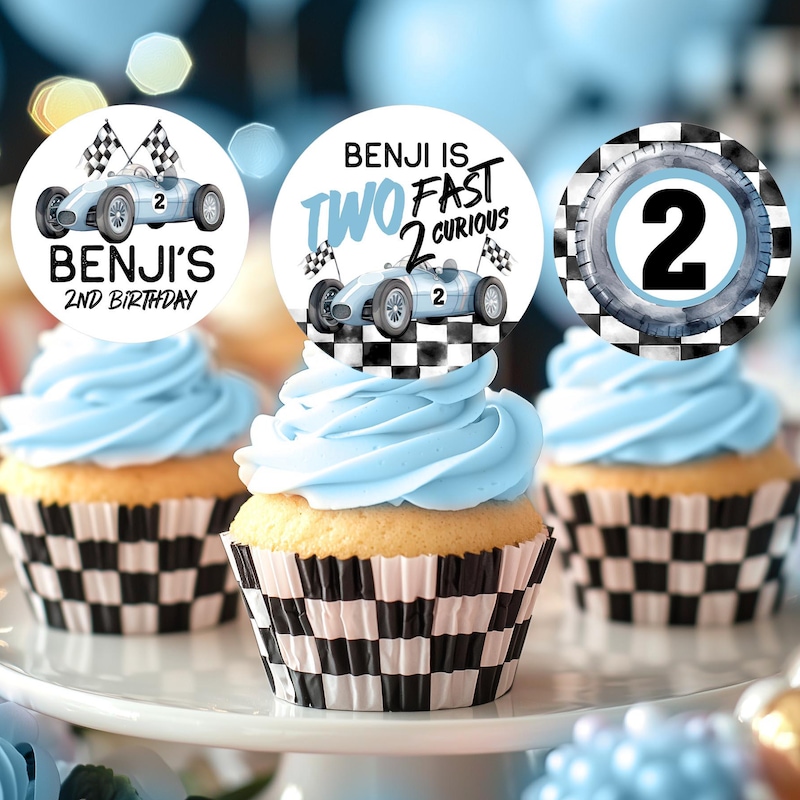 Blue Flag Cupcake Topper - Etsy