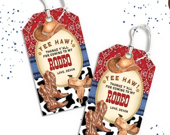 Cowboy Birthday Thank You Tag, Template Printable, Western Birthday ...