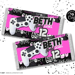 Gamer Birthday Candy Bar Wrapper, Template Printable, Gaming Birthday ...