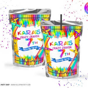 Crayon Birthday Candy Bar Wrapper Editable Template Printable Arts ...