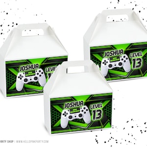 Gamer Birthday Gable Box Labels, Printable Templates, Gaming Birthday ...