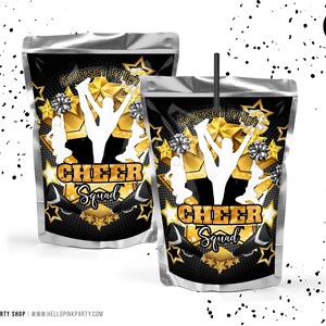 Cheerleading Juice Pouch Labels, Printable Templates, Cheer Squad ...