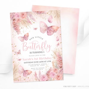 Butterflies Birthday Invitation Template Printable, Fluttering ...