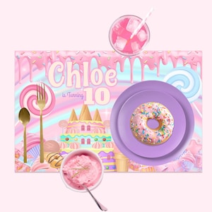 candy theme party plates