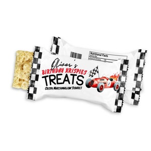 Editable Race Car Rice Treats Wrapper Racing Birthday Fast One Party ...