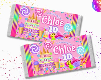 Editable Candy Land Candyland Candy Girl Theme | Chocolate Bar Instant ...