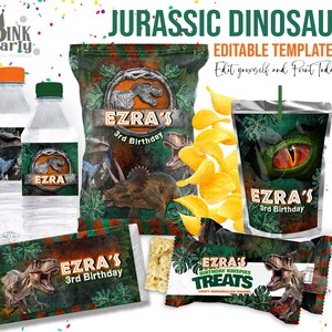 Jurassic Birthday Party Bundle Kit Template Printable Dinosaur Birthday ...