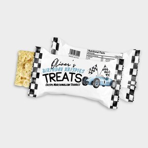 Editable Race Car Rice Treats Wrapper Racing Birthday Fast One Party ...