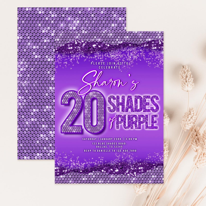 Purple Invitations - Etsy
