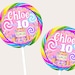 Candyland Birthday Lollipop Label Template: Editable Candy Favor ...