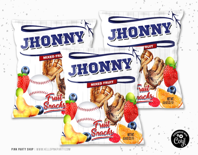 Baseball Birthday Party Bundle: Editable Labels, Chip Bag Rookie Sports ...