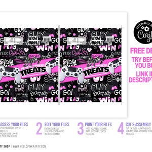 Gamer Birthday Candy Bar Wrapper, Printable Templates, Gaming Theme ...