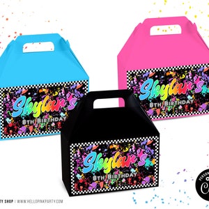 Editable Paint Splatter Birthday Party Bundle Kit, Template Printable ...