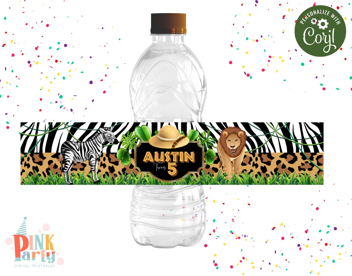 Kids Birthday Water Labels Wrapper Printable Templates Kids - Etsy