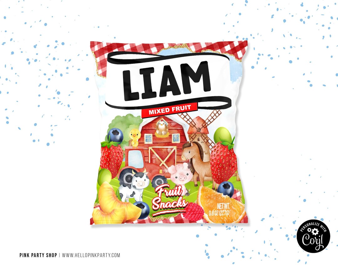 Farm Animals Birthday Fruit Snacks, Barn Barnyard Birthday Fruit Snacks ...