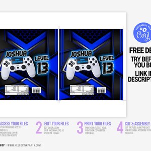 Gamer Birthday Candy Bar Wrapper, Template Printable, Gaming Birthday ...