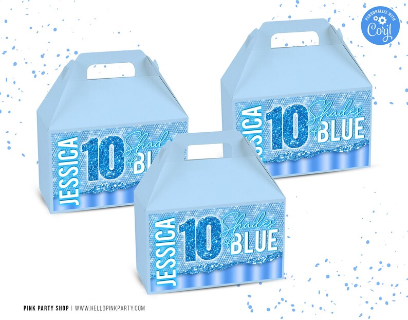 Shades of Blue Water Bottle Labels: Editable Printable Template ...