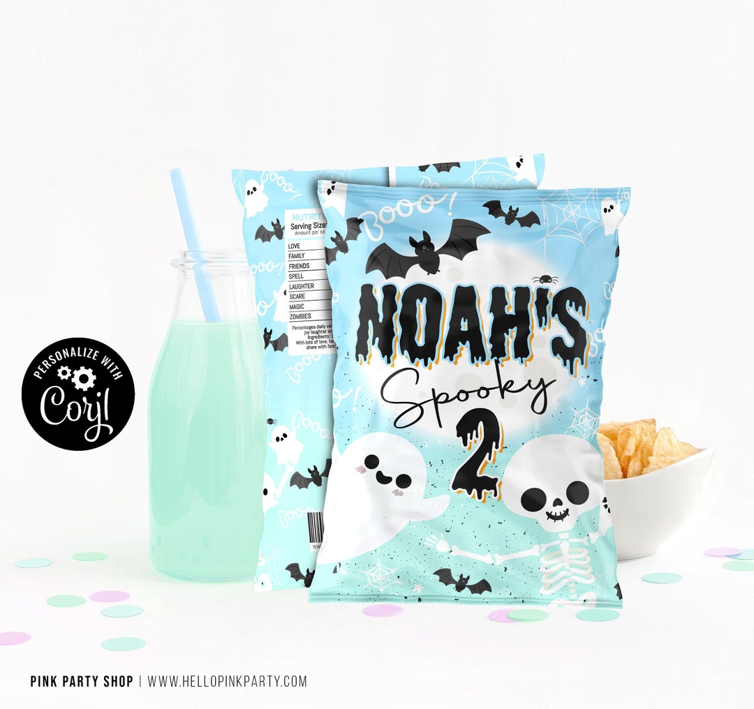 Halloween Chip Bag, Spooky Boo Birthday Chip Bag, Halloween Scary Party ...