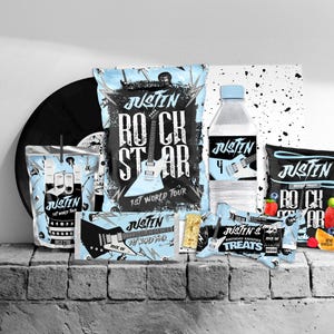 Editable Rock Star Birthday Rice Treat Wrapper Born to Rock Party Party ...