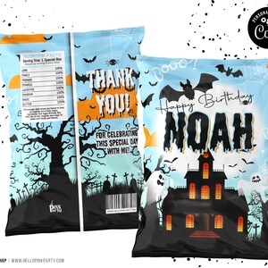 Halloween Chip Bag, Spooky Boo Birthday Chip Bag, Halloween Scary Party ...