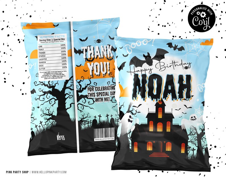 Halloween Chip Bag Spooky Boo Birthday Chip Bag Halloween - Etsy