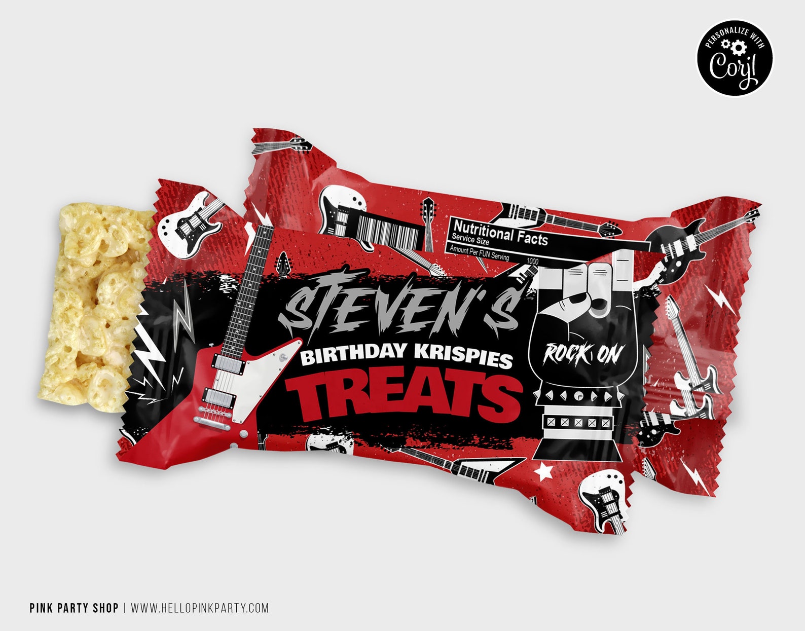 Editable Rock Star Birthday Party Fruit Snacks Born to Rock - Etsy