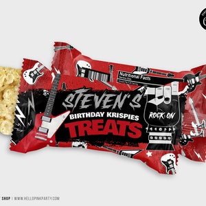 Editable Rock Star Birthday Party Fruit Snacks, Born to Rock Party ...