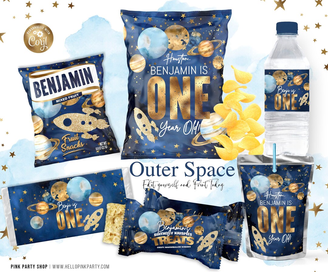 Outer Space Birthday Party Bundle Kit, Template Printable, Galaxy ...