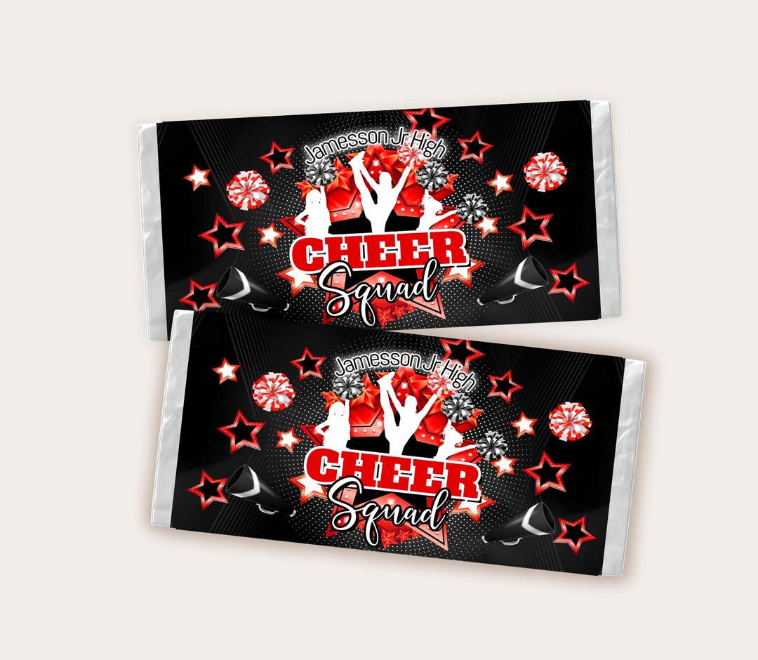 Cheerleader Candy Bar Wrapper, Template Printable, Cheer Team Squat ...