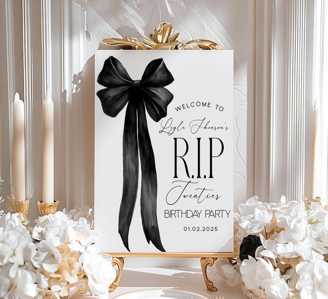 Funeral for My Youth Welcome Sign: RIP Twenties Party Decor (digital ...